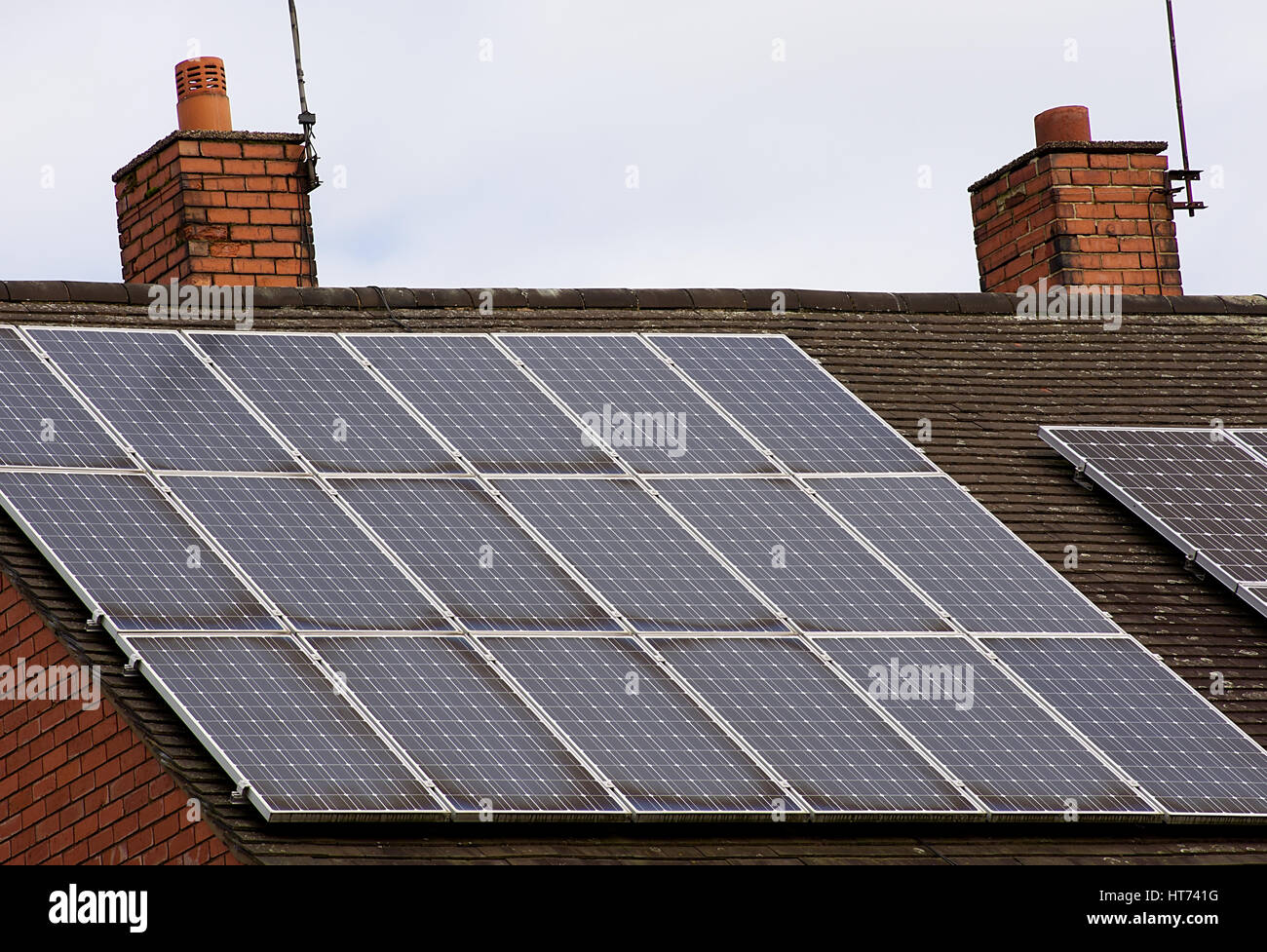 Solar panel installed on roof top as renewable energy source in Stoke ...
