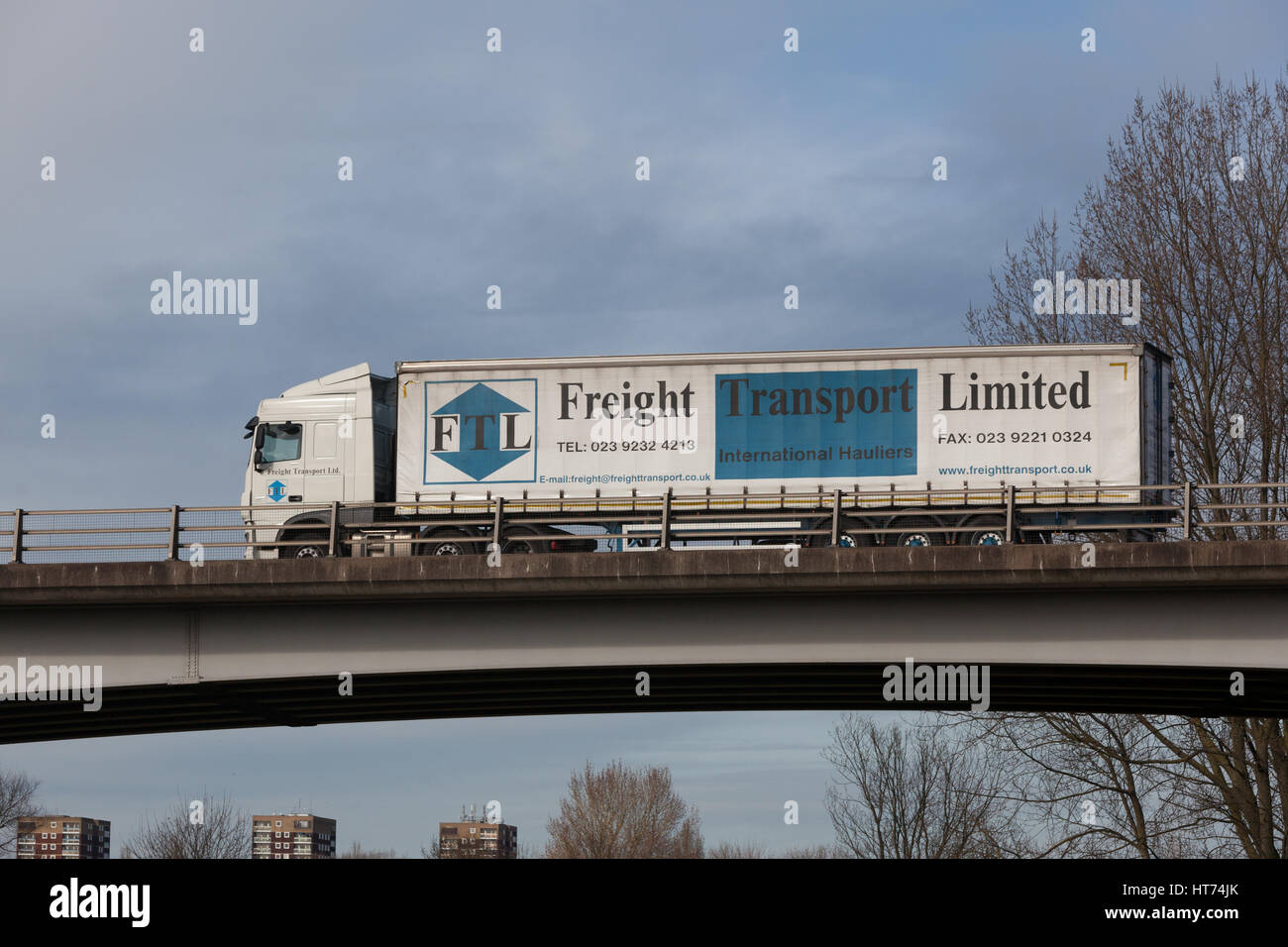 Freight transport Ltd lorry on the road in the Midlands Stock Photo - Alamy