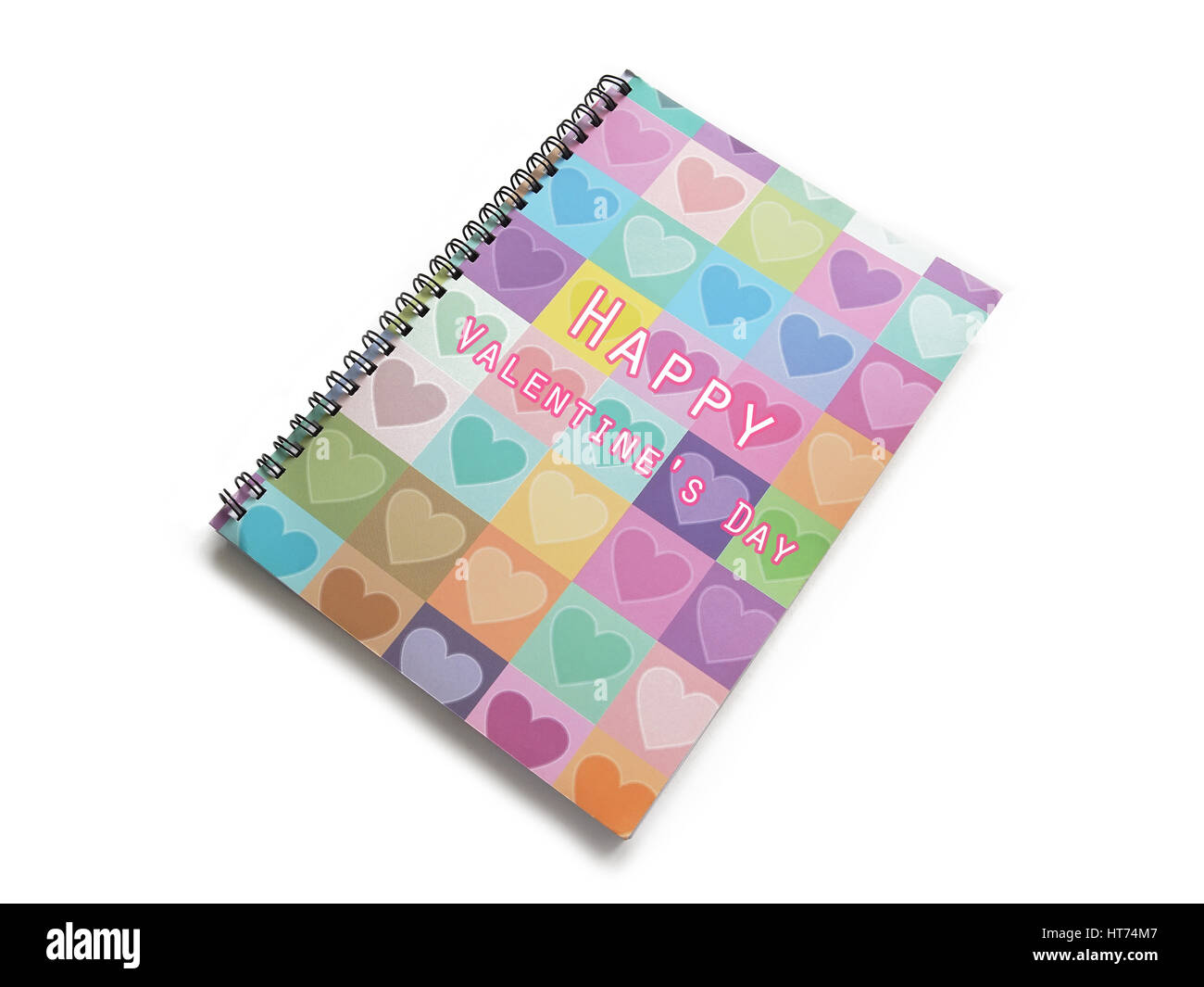Happy Valentine's day text on the Love Diary Stock Photo - Alamy