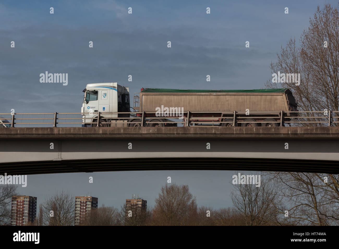 Covered tipper truck on the road in the Midlands Stock Photo - Alamy
