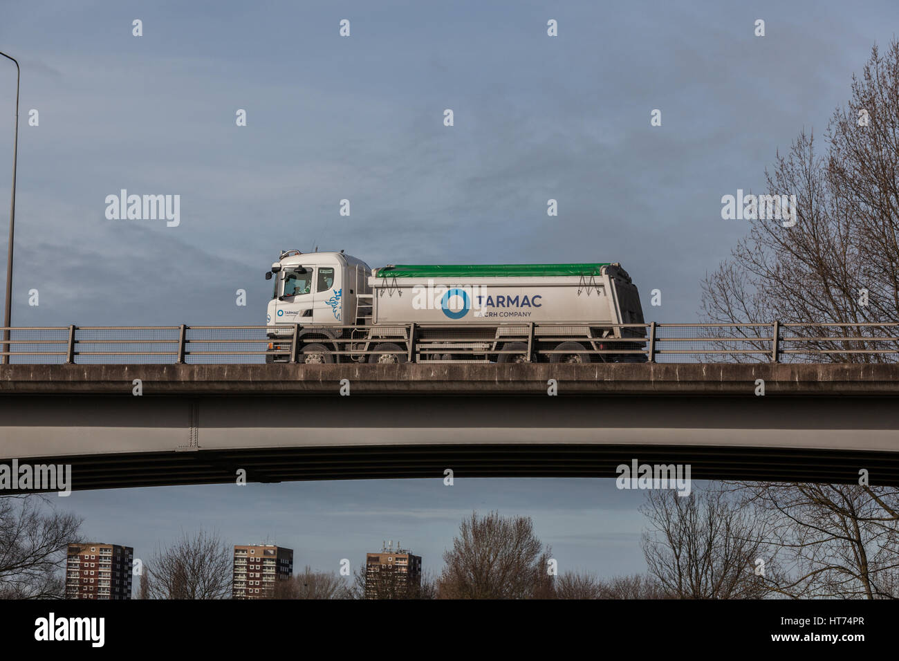 Tarmac tipper truck travelling through the West Midlands Stock Photo ...