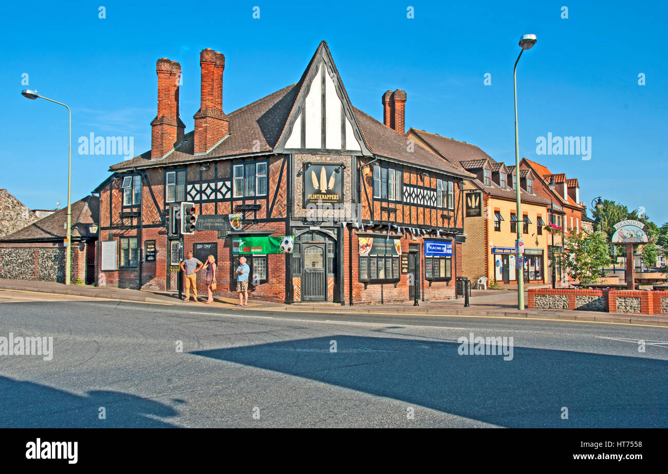 Brandon Flintknappers Pub, Suffolk, East Anglia, England Stock Photo ...