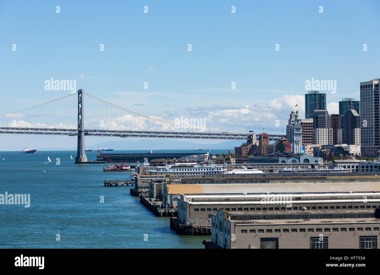 View of Embarcadero and Bay Bridge in San Francisco Stock Photo - Alamy