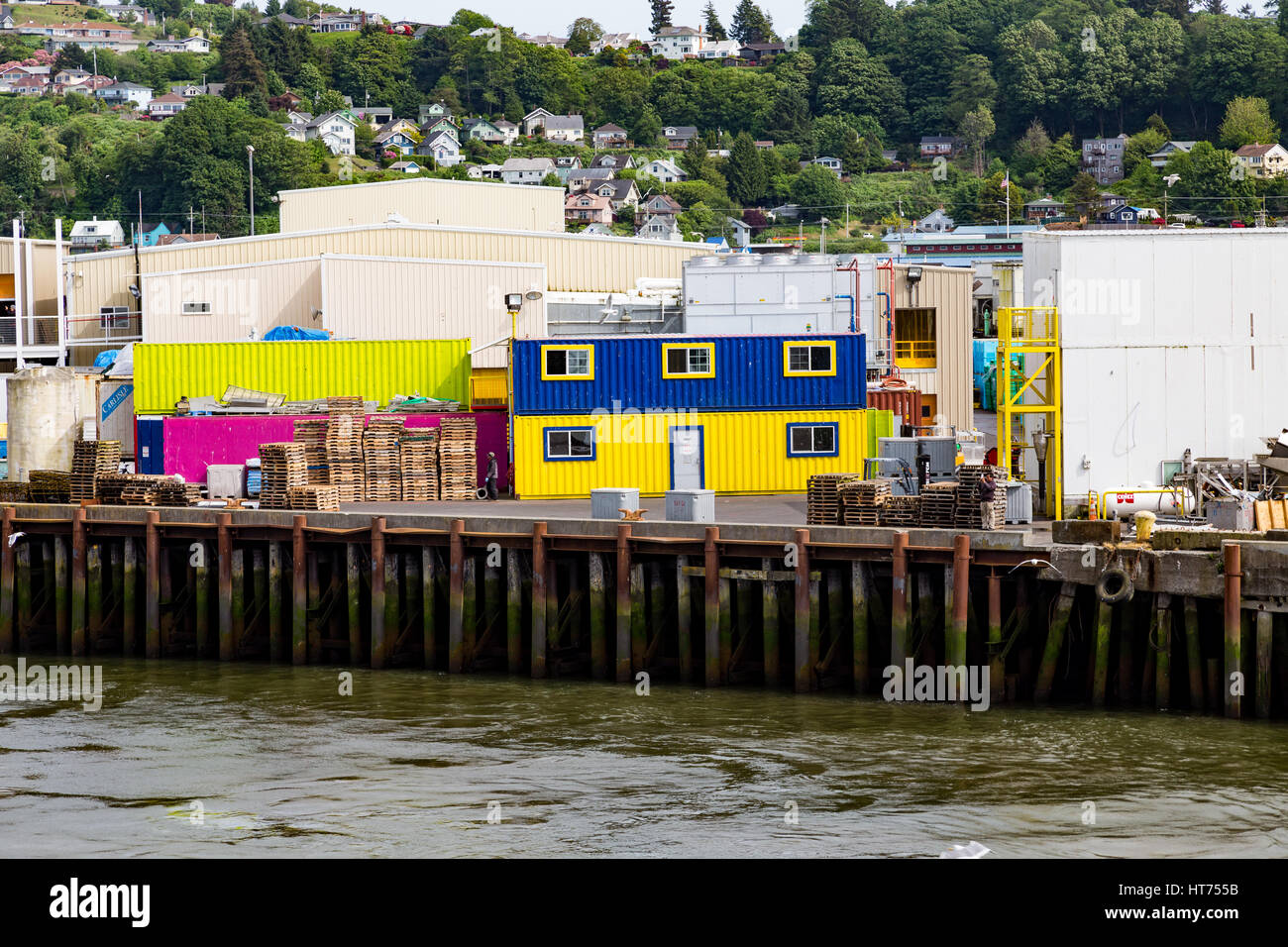 Dock buildings made from recycled freight containers Stock Photo - Alamy