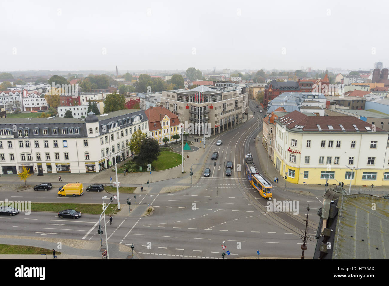 The city center. View from above. Cottbus is a university city and the ...