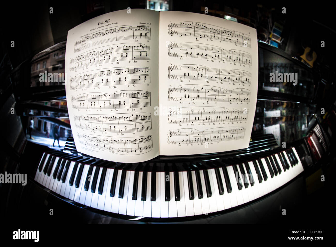 upright piano with a score Stock Photo - Alamy