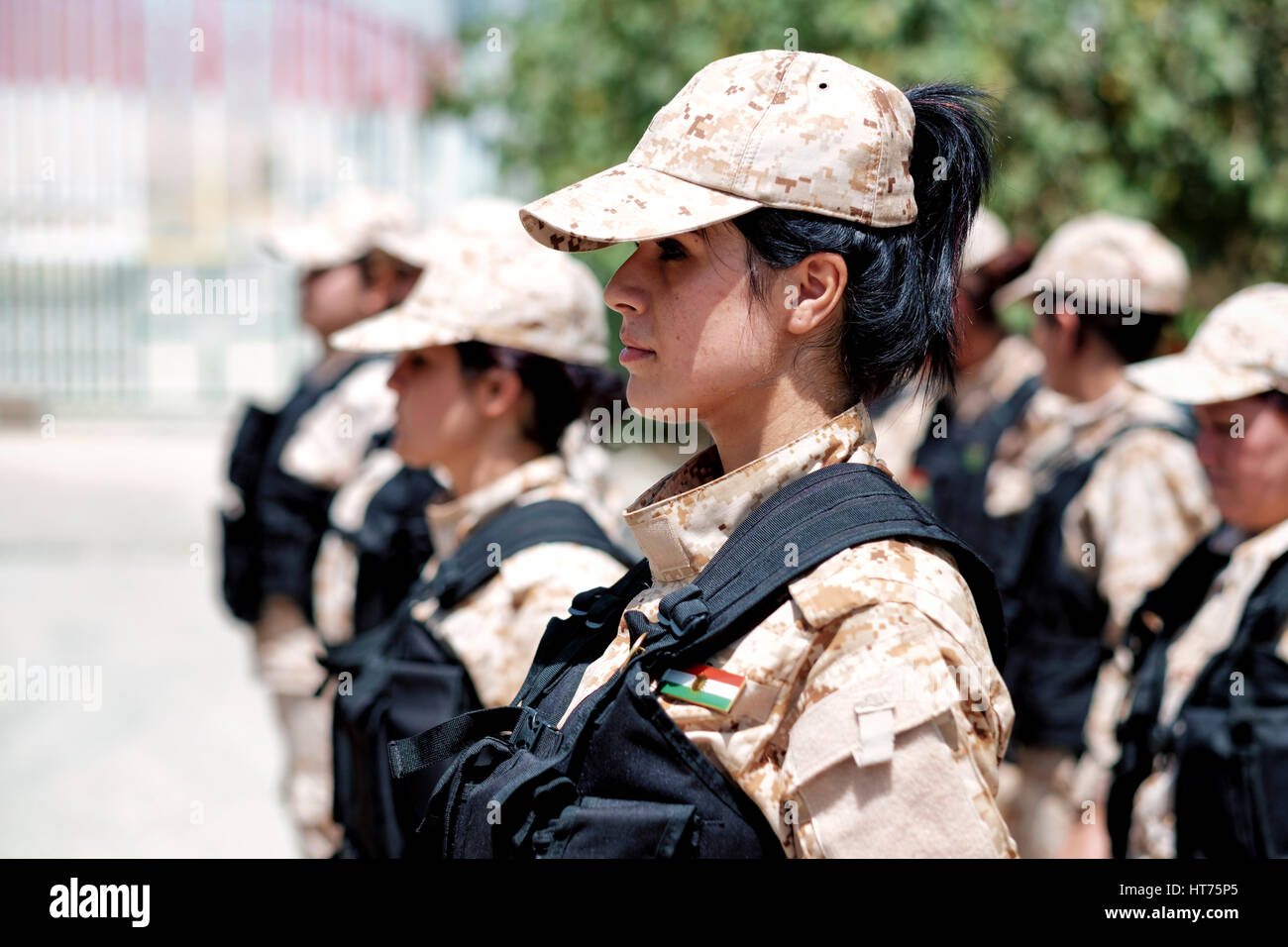 Kurdish Women of 2nd Battalion, 6th Brigade, an all female unit of the ...