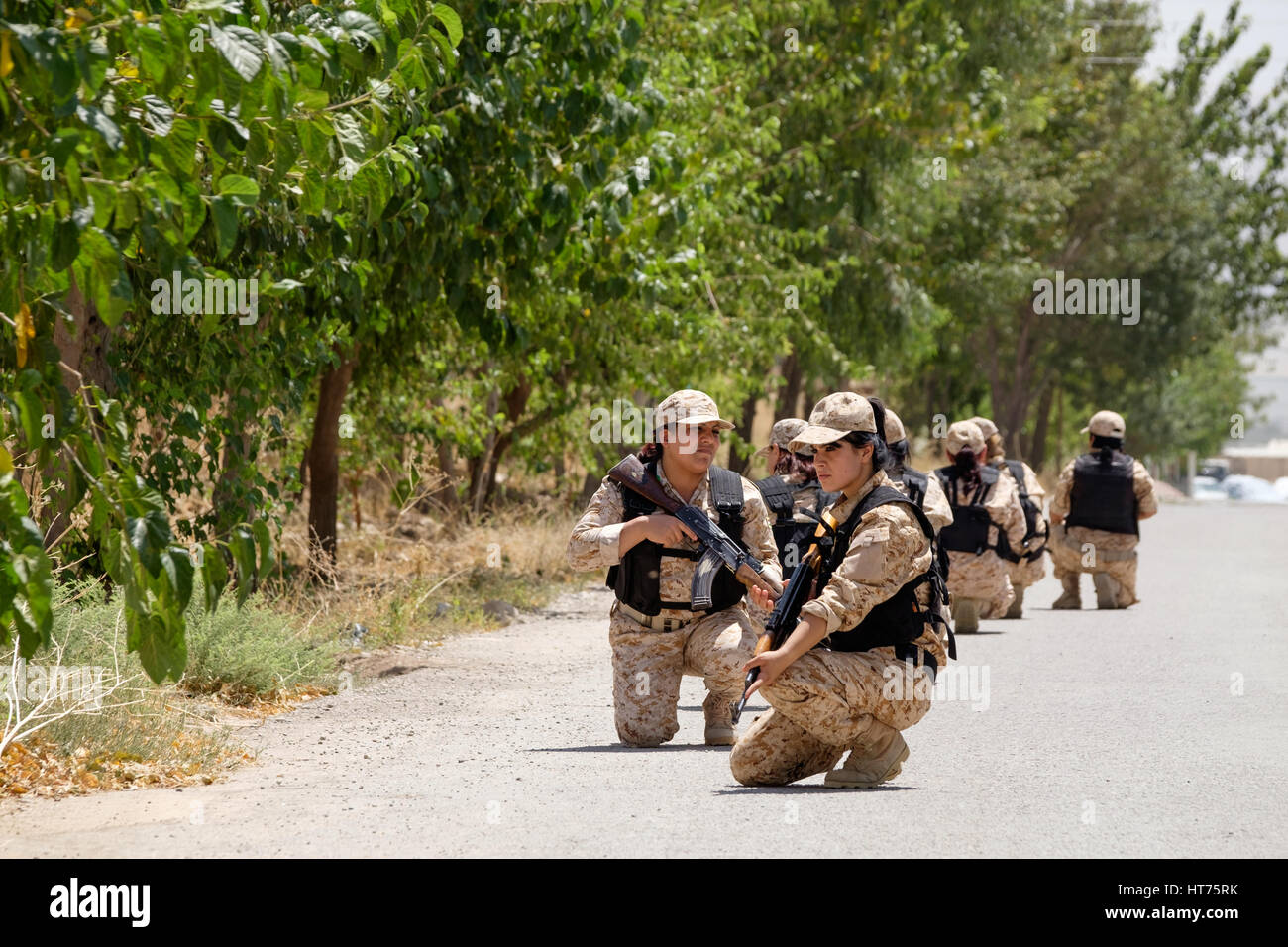 Kurdish Women of 2nd Battalion, 6th Brigade, an all female unit of the ...