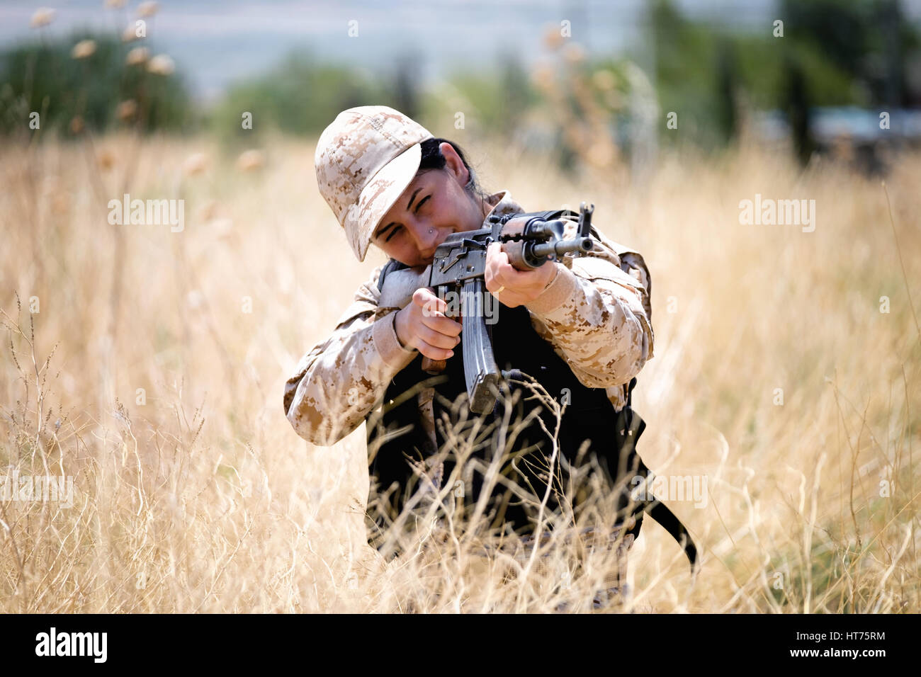 Kurdish Women of 2nd Battalion, 6th Brigade, an all female unit of the ...