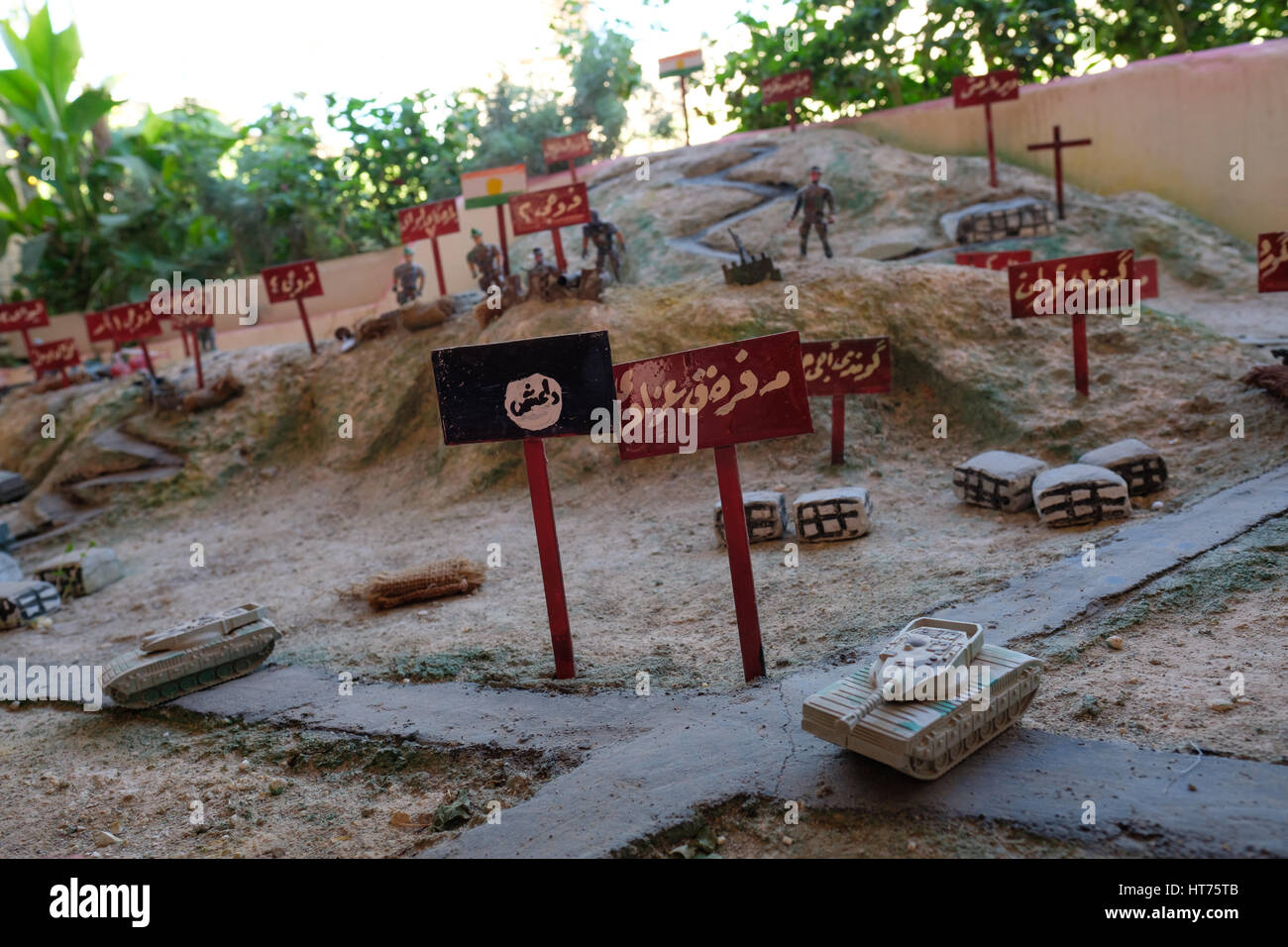 A Peshmerga Model of Bashiqa and Bashiqa Mountain showing Peshmerga and ...