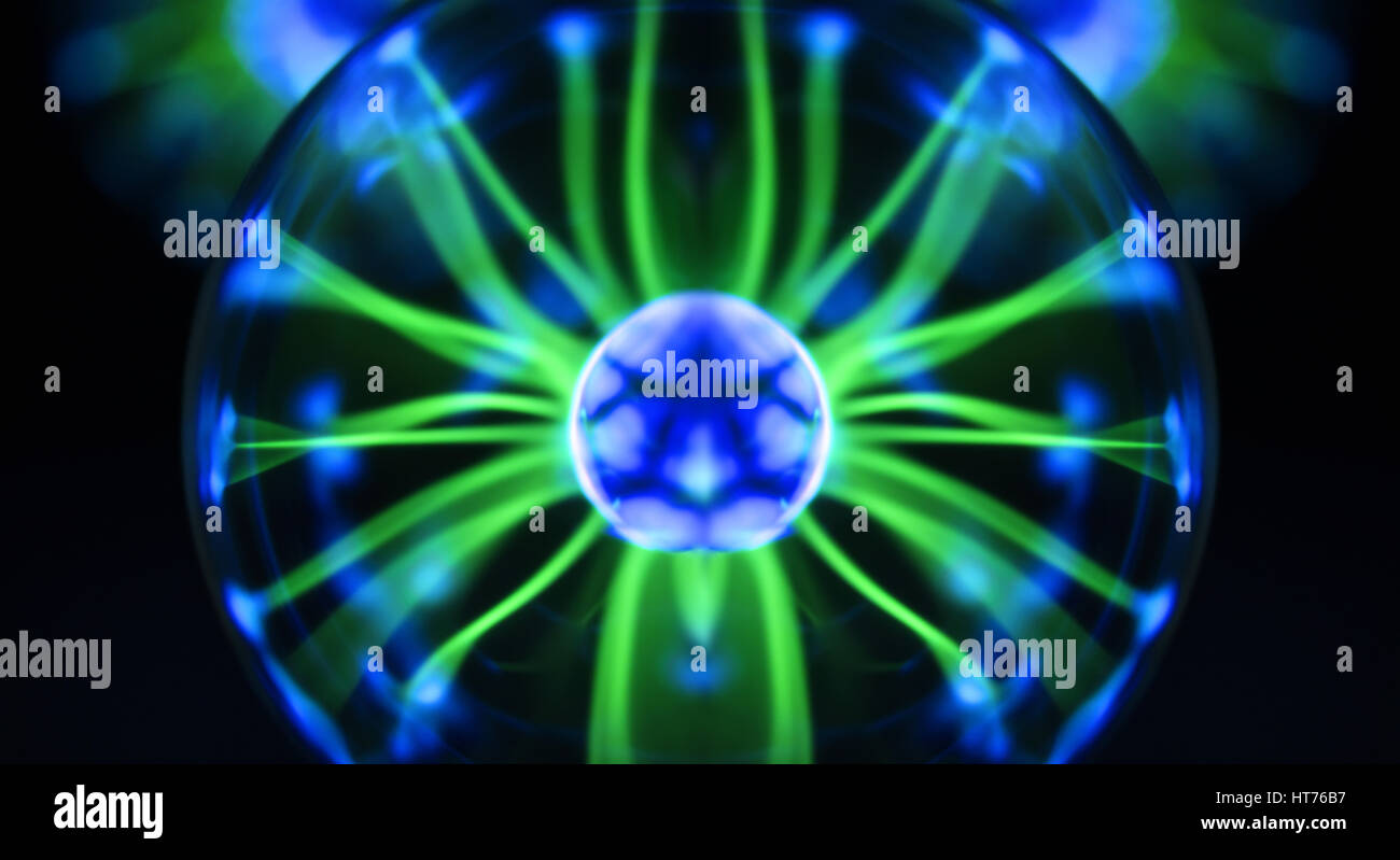 Electricity fire-ball. Abstract photo of electric waves. Static ...