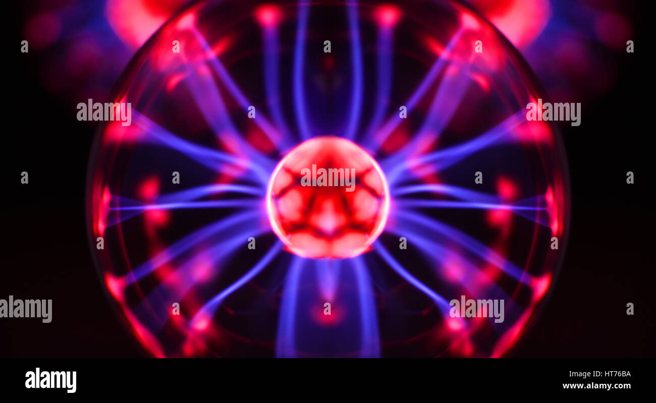 Electricity fire-ball. Abstract photo of electric waves. Static ...