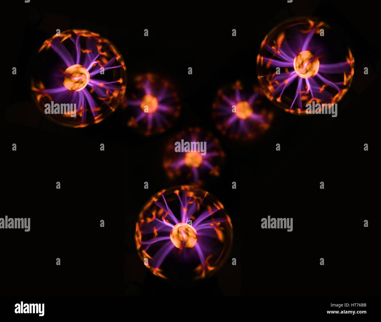 Electricity fire-ball. Abstract photo of electric waves. Static ...