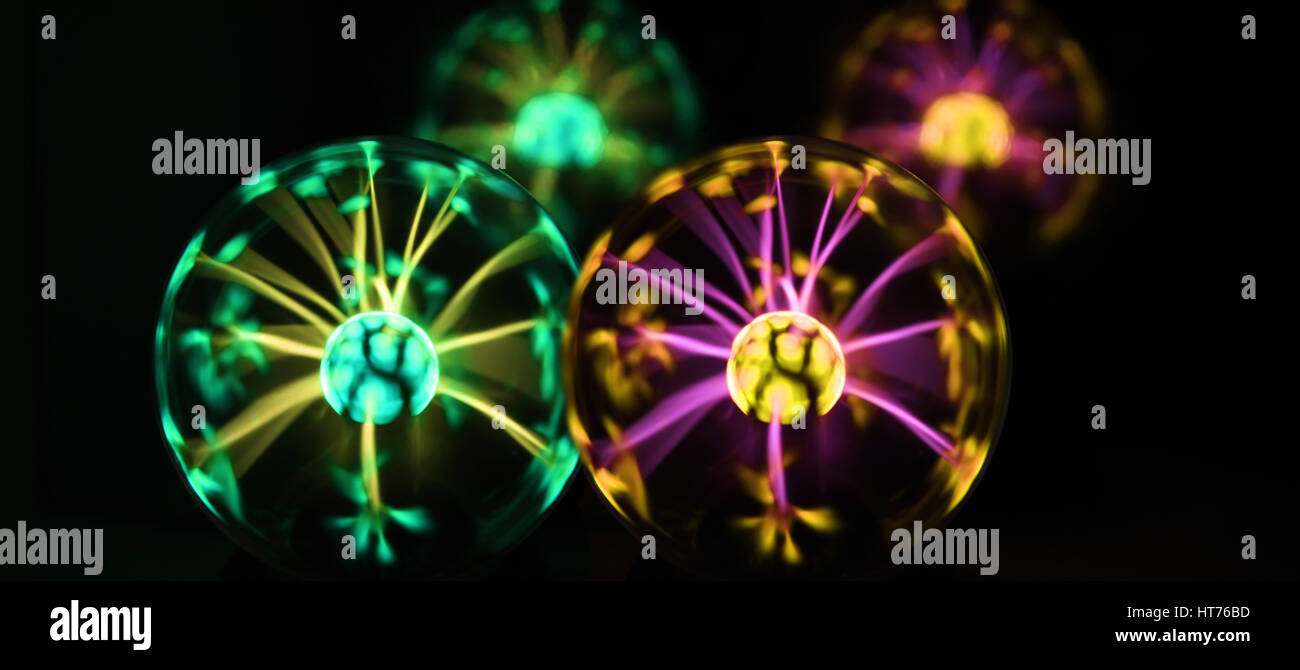 Electricity fire-ball. Abstract photo of electric waves. Static ...