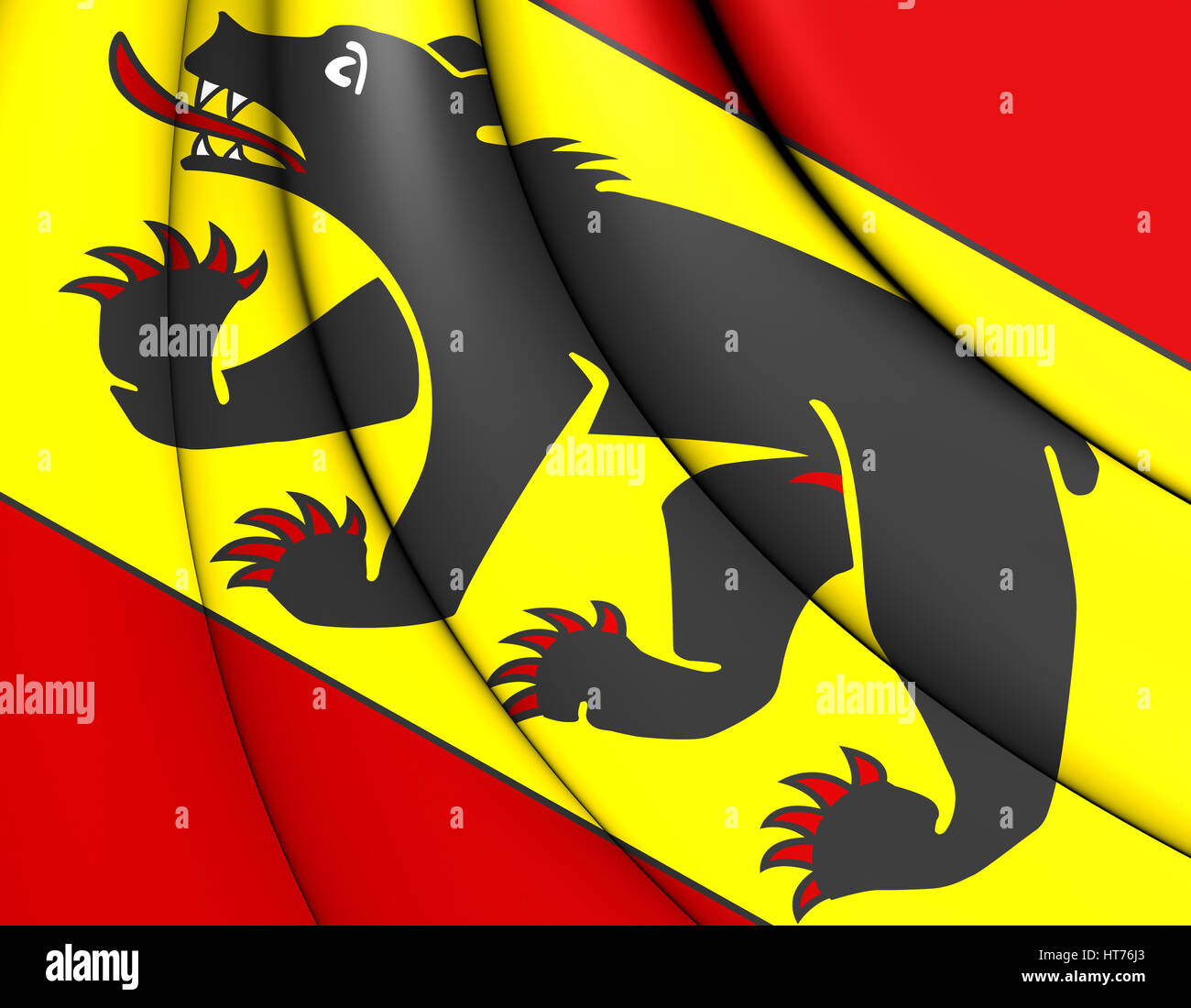 3D Flag of Bern Canton, Switzerland. 3D Illustration Stock Photo - Alamy