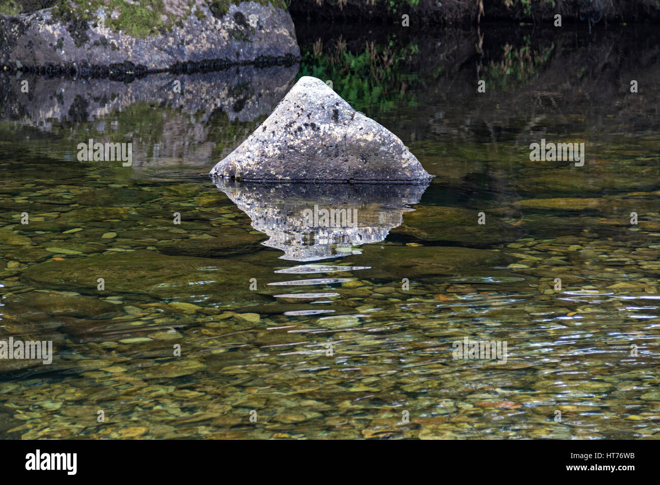 Rock with moss in a river hi-res stock photography and images - Alamy