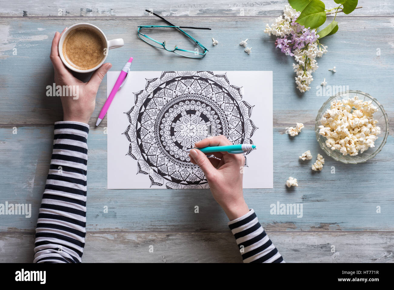 Woman adult colouring book hi-res stock photography and images - Alamy