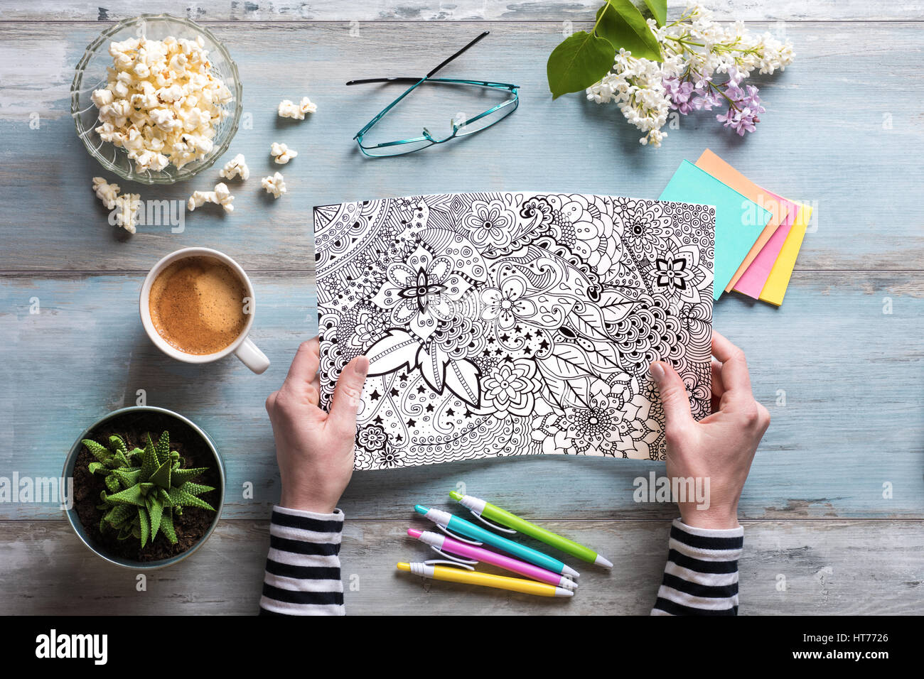 Woman adult colouring book hi-res stock photography and images - Alamy