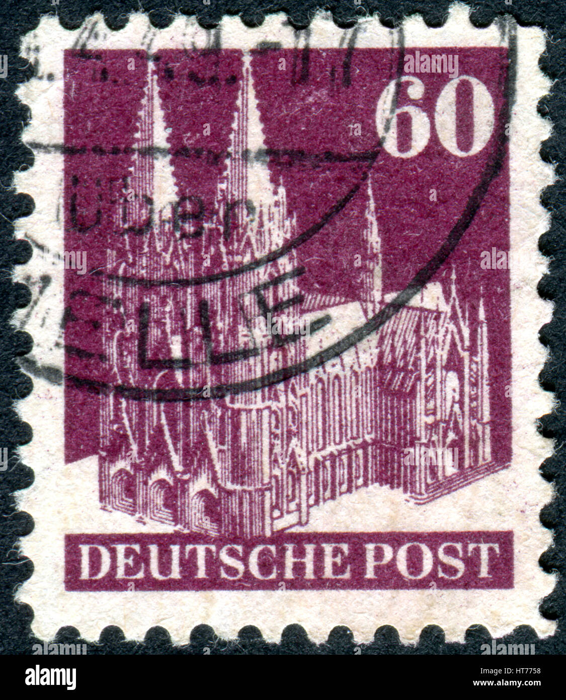 GERMANY - CIRCA 1948: A stamp printed in Germany (American and British ...