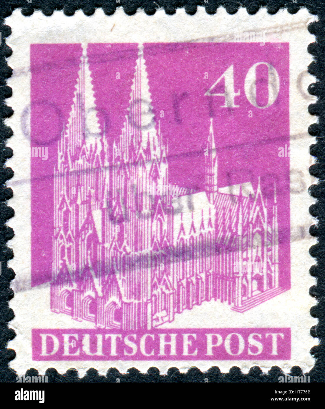 GERMANY - CIRCA 1948: A stamp printed in Germany (American and British ...