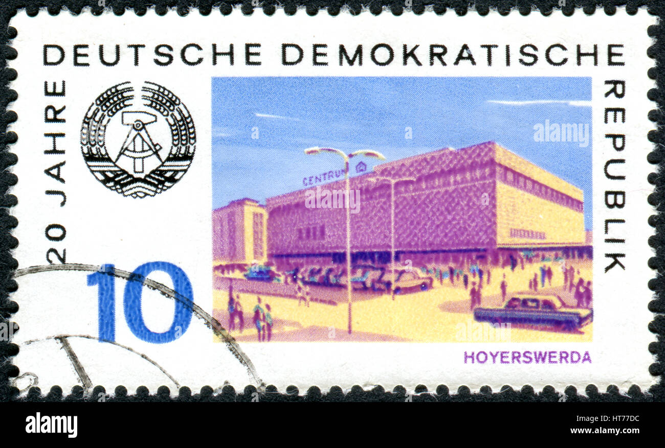 A stamp printed in Germany (GDR), dedicated to the 20th anniversary of ...