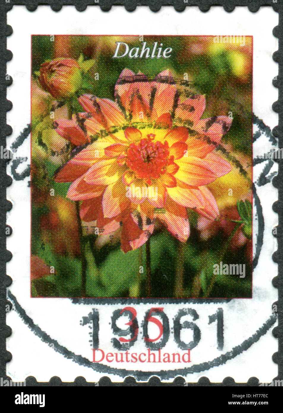 GERMANY - CIRCA 2006: A stamp printed in Germany, shows a flower Dahlia ...