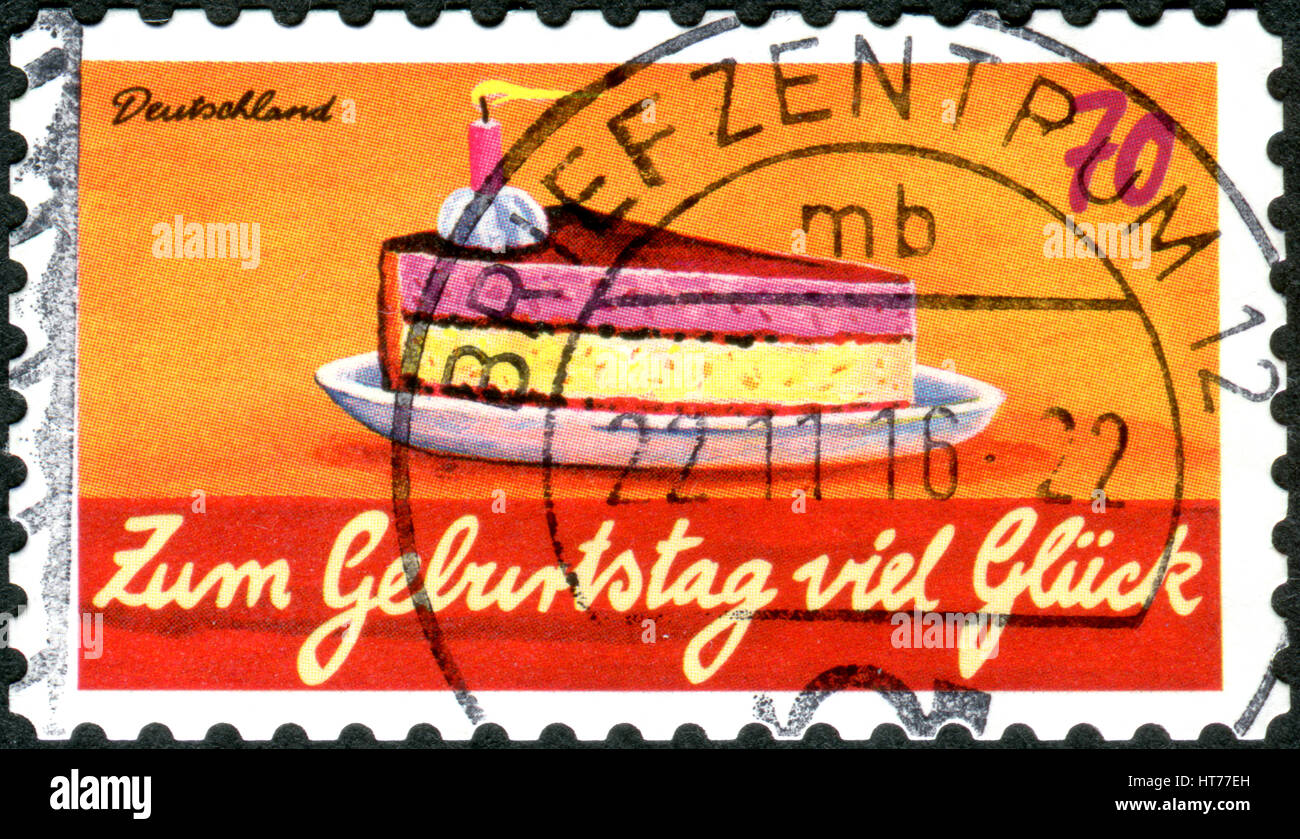 GERMANY - CIRCA 2016: A stamp printed in Germany, dedicated to the ...