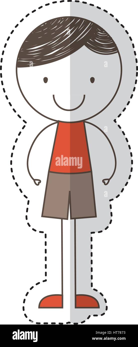 cute little boy drawing character Stock Vector Image & Art - Alamy