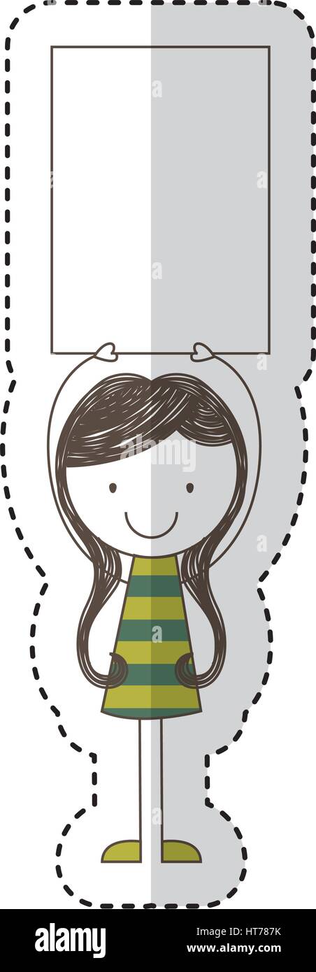 cute little girl drawing character Stock Vector Image & Art - Alamy