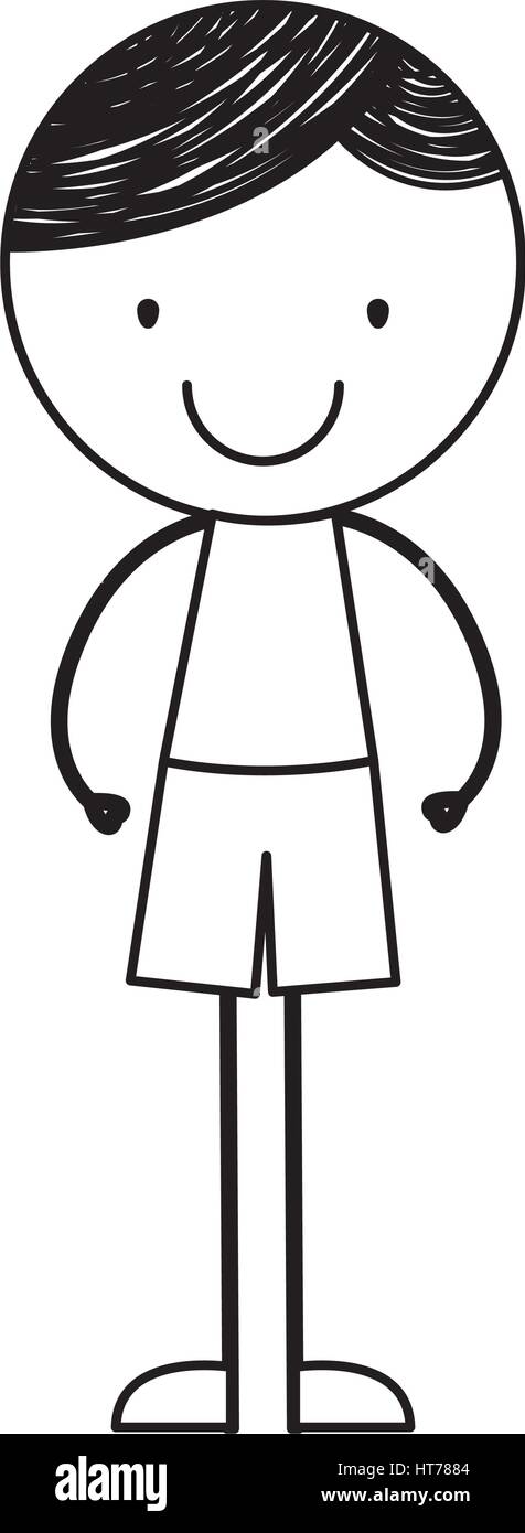 cute little boy drawing character Stock Vector Image & Art - Alamy