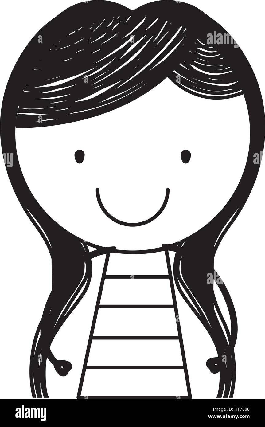 cute little girl drawing character Stock Vector Image & Art - Alamy