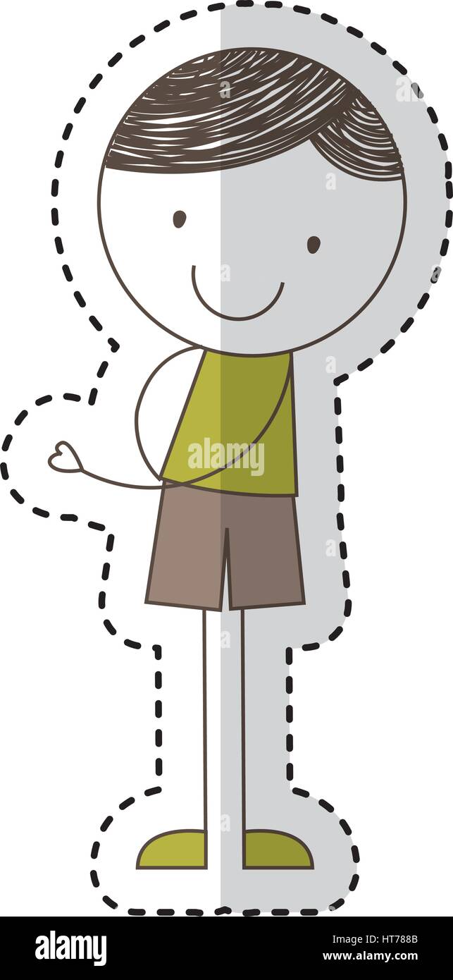 cute little boy drawing character Stock Vector Image & Art - Alamy