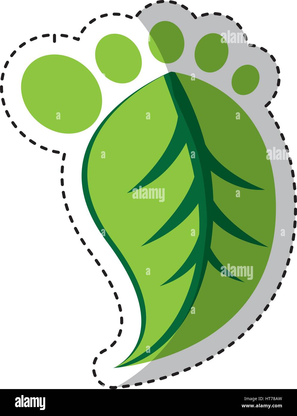 leaf plant ecology with footprint shape symbol Stock Vector Image & Art ...