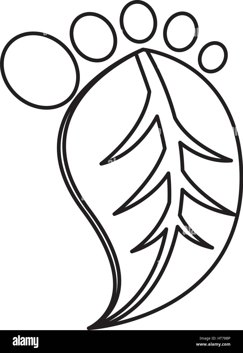 leaf plant ecology with footprint shape symbol Stock Vector Image & Art ...