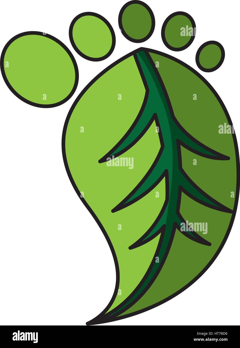leaf plant ecology with footprint shape symbol Stock Vector Image & Art ...