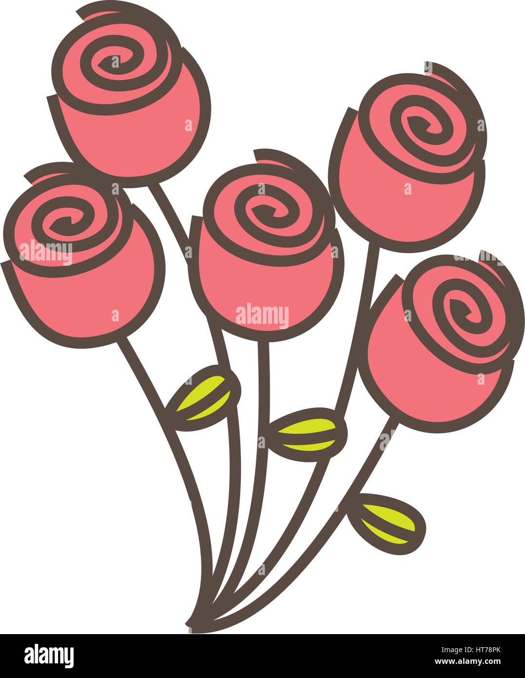 pink round roses icon Stock Vector Image & Art - Alamy