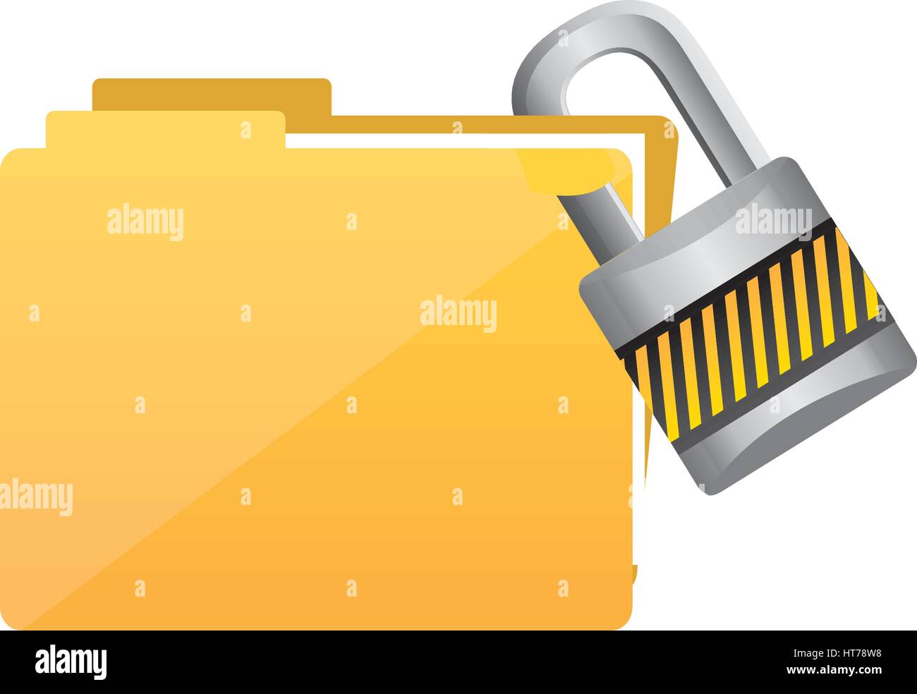yellow file and close lock icon Stock Vector Image & Art - Alamy