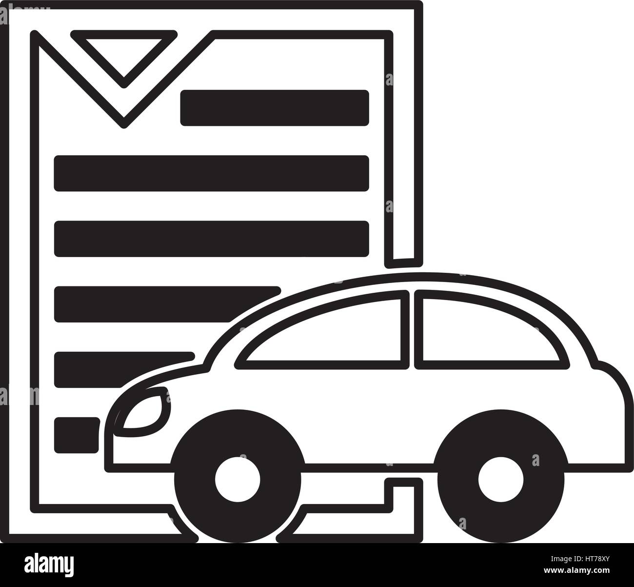 car vehicle silhouette with document icon Stock Vector Image & Art - Alamy