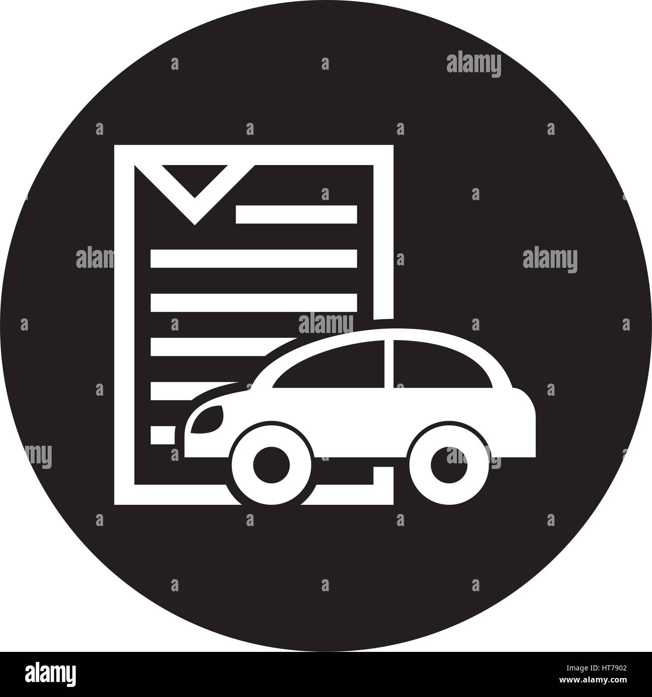car vehicle silhouette with document icon Stock Vector Image & Art - Alamy