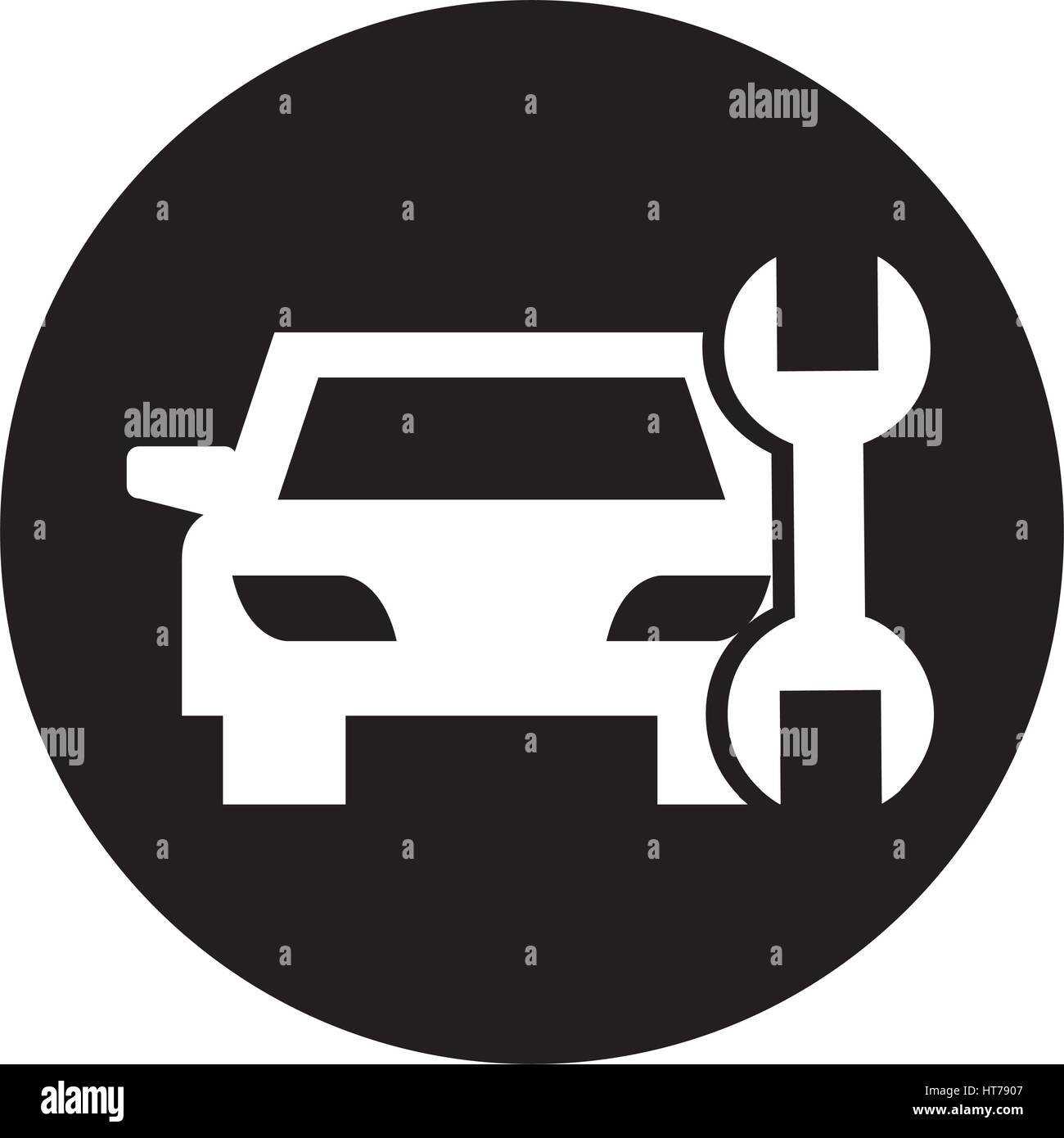 car vehicle silhouette with wrench icon Stock Vector Image & Art - Alamy