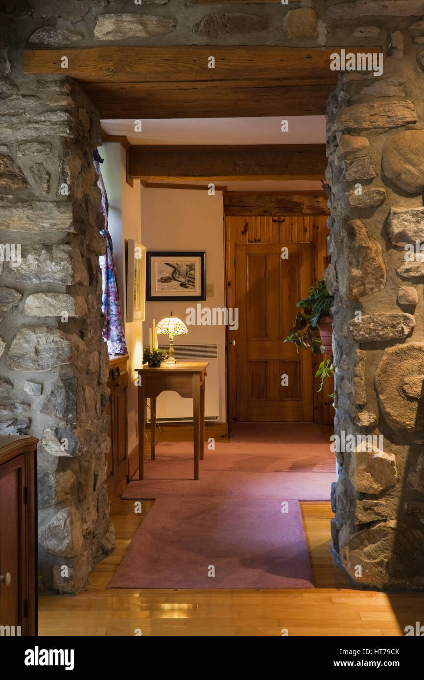 Fieldstone door frame leading to dining room in old 1750 old house ...