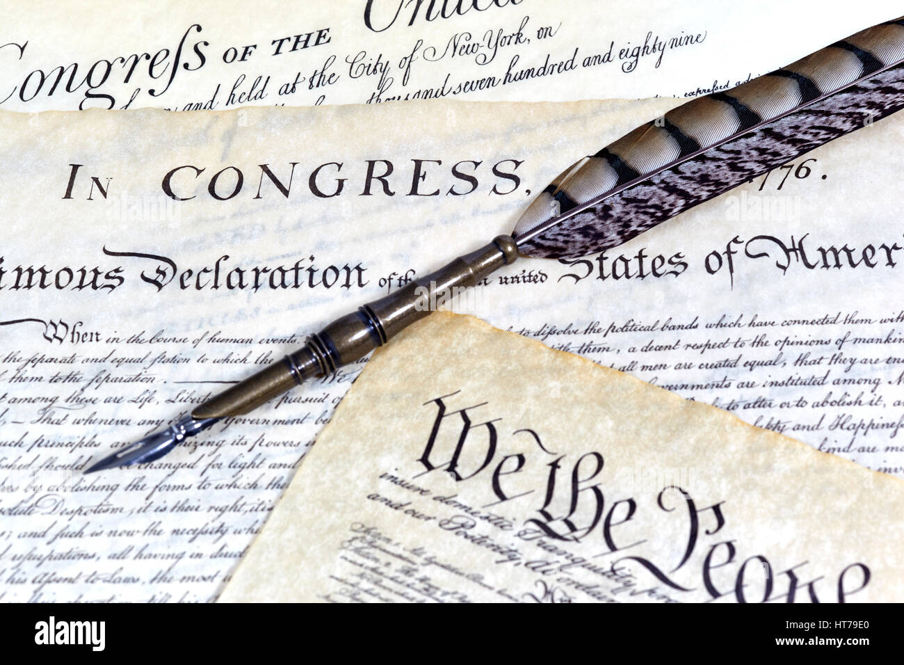 US Constitution, Declaration of Independence, Bill of Rights with a ...