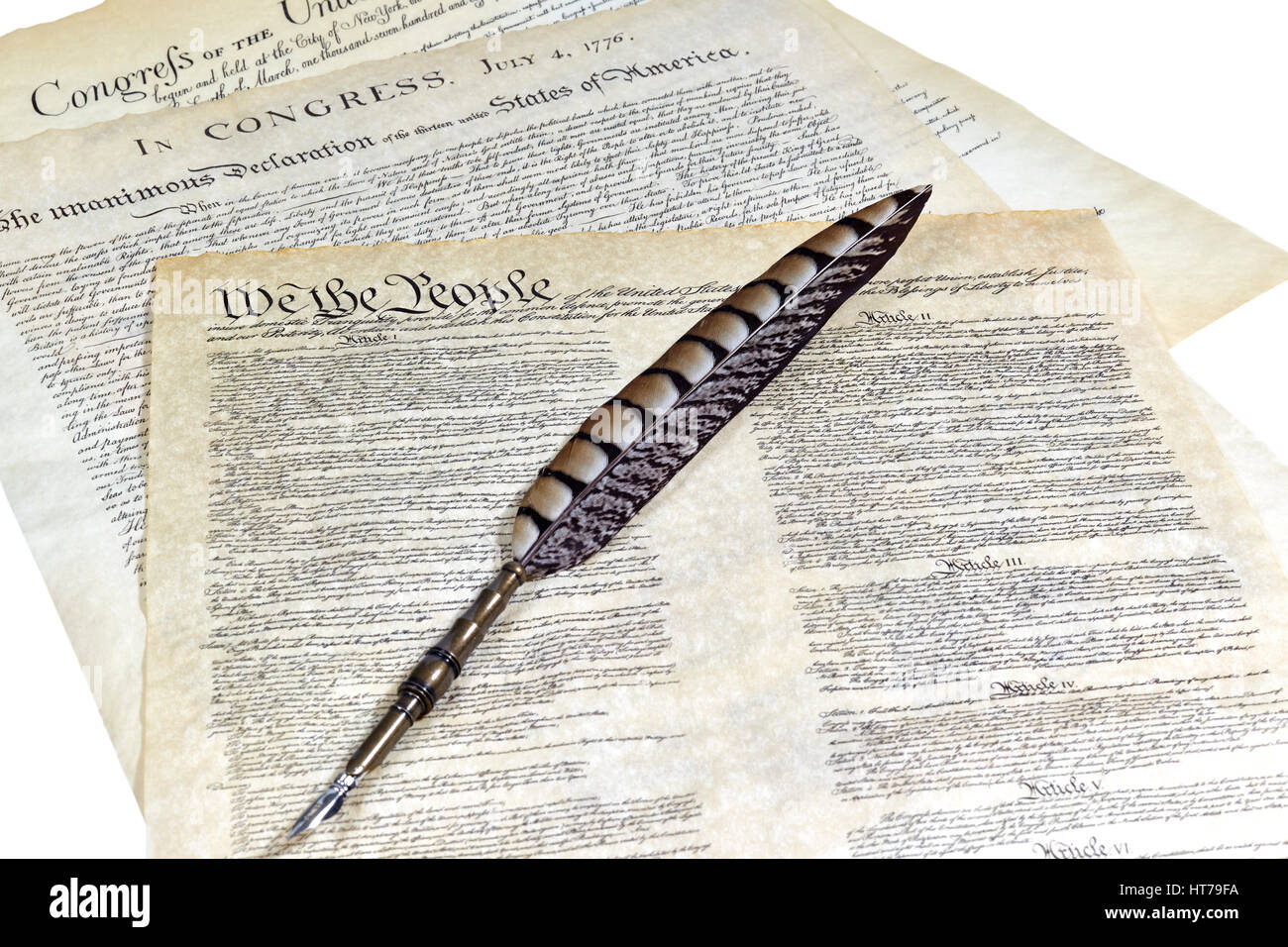 US Constitution, Declaration of Independence, Bill of Rights with a ...