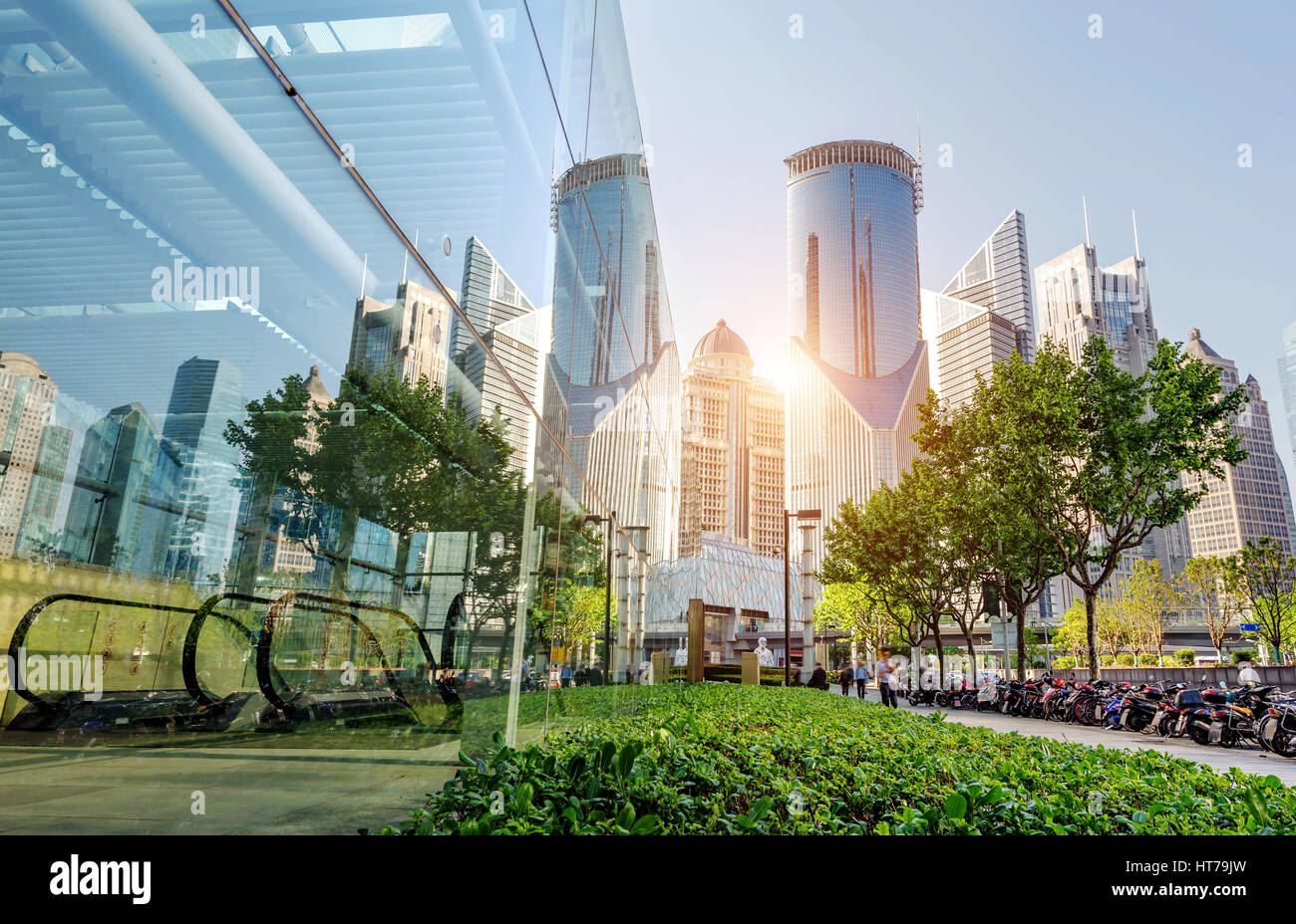passenger walking on the walkway at shanghai china Stock Photo - Alamy