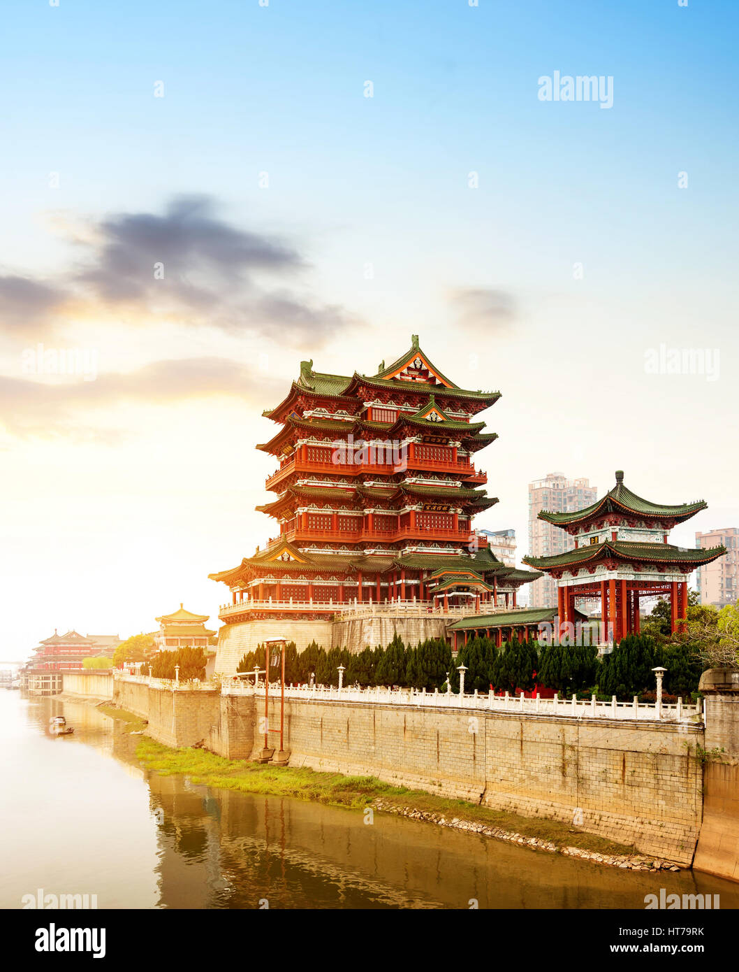 nanchang tengwang pavilion at dusk ,one of the four famous towers in ...