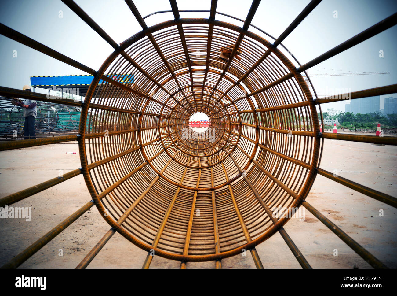 Thread on the construction site for building bridges Stock Photo - Alamy