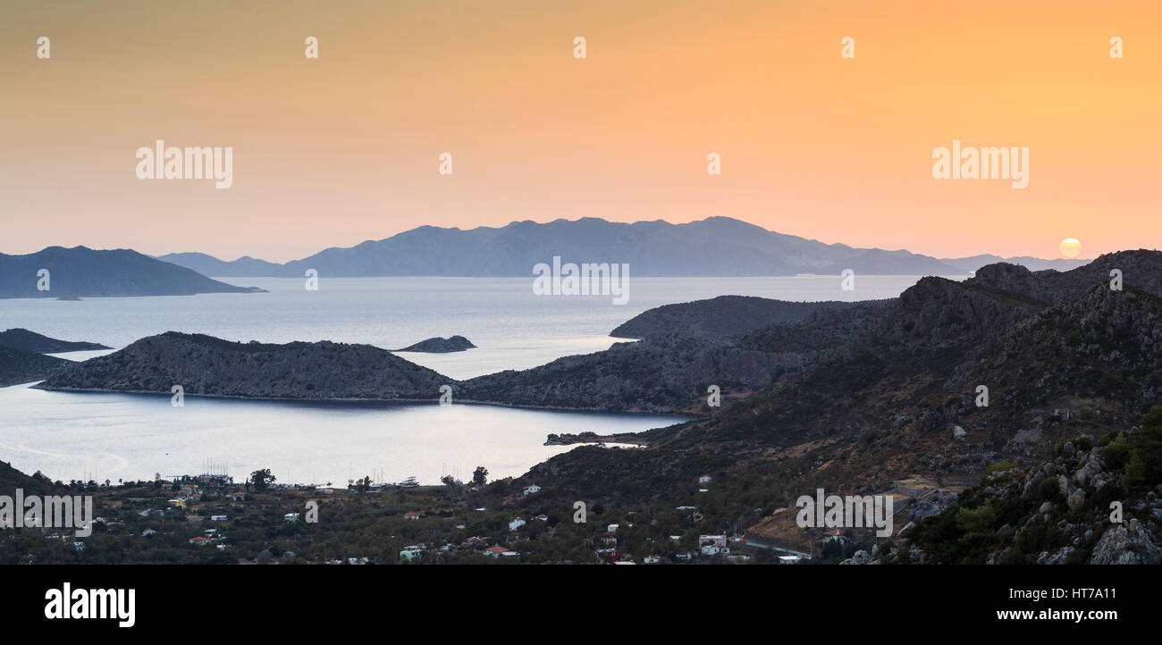 Sunset over Sogut, Bozburun Peninsula, Turkey Stock Photo - Alamy