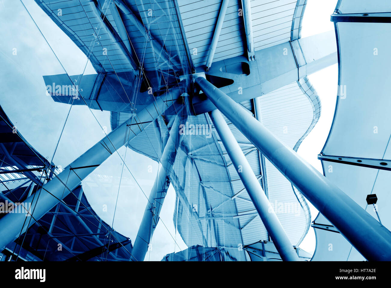 Airport arcade ceilings, modern building interior Stock Photo - Alamy