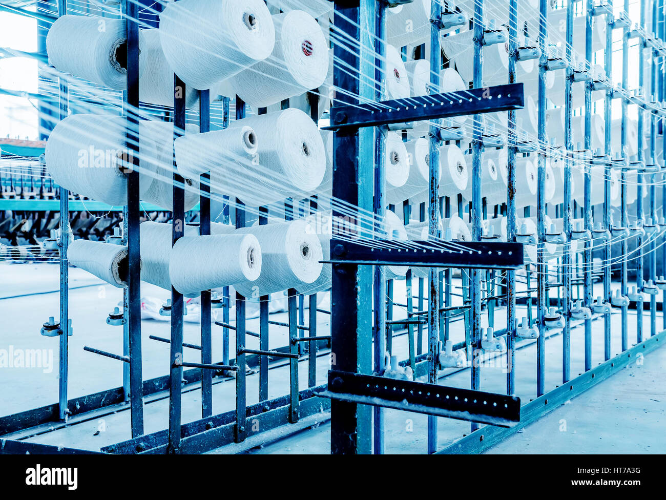 Factory on manufacture of threads Stock Photo - Alamy