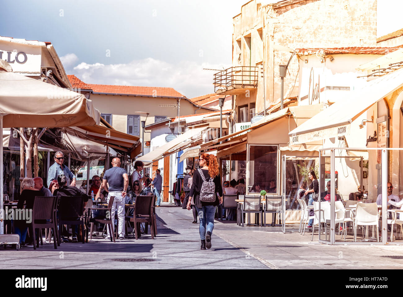 LIMASSOL, CYPRUS - April 01, 2016: Castle square in the old town center ...